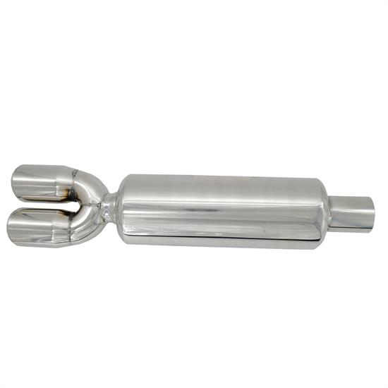 Muffler round double stainless steel - UNIVERSAL MUFFLERS - Simoni Racing